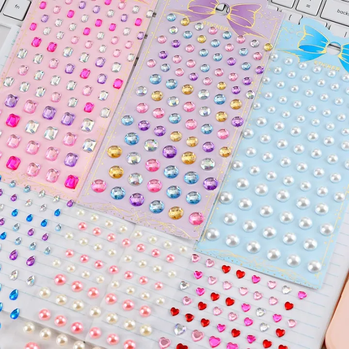 เครื่องประดับหน้าที่เล่นบทบาทของเด็ก ติดหน้า 3D Crystal Diamond Heart ...