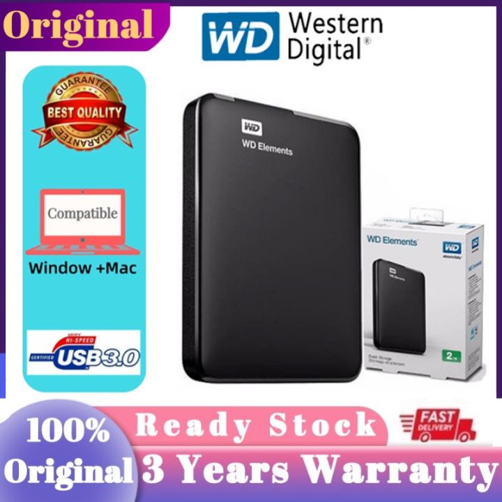 WD Elements Mobile Hard Drive 1TB 2TB 4TB 5TB 6TB HDD USB3.0 External ...
