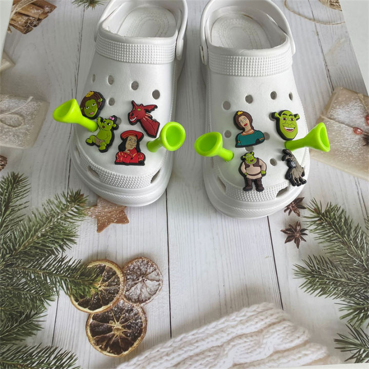 Shoe Charms Decoration Cartoon Shrek Ears Crocs Charms DIY Shoe Charms ...