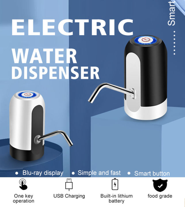 Rechargeable Water Bottle Dispenser Electric Wireless Water Pump ...