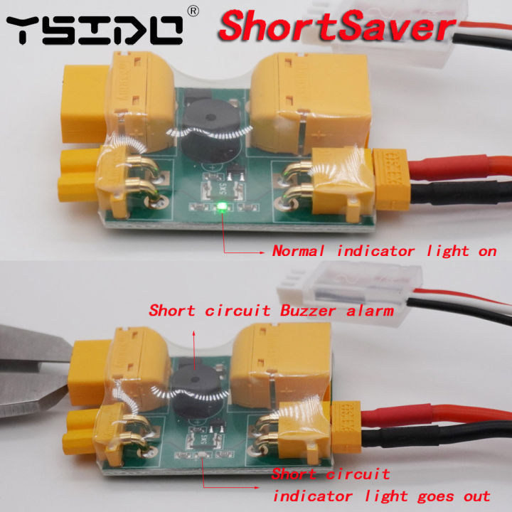 YSIDO 2-6S XT30 XT60 ShortSaver Smart Smoke Stopper Power Button Switch ...
