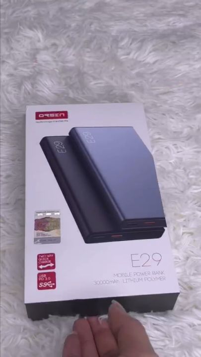 ELOOP E29 POWER BANK 30000mAh ชาร์จเร็ว QC3.0 + QC2.0 ของแท้ 100% พาวเวอร์แบงค์ แบตเตอรี่สำรอง ...