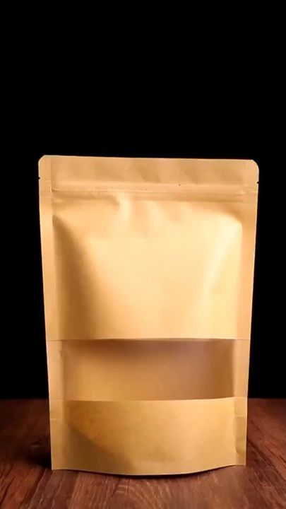 50pcs Stand Up Pouch Resealable Brown Kraft Plastic Paper Bag Food ...