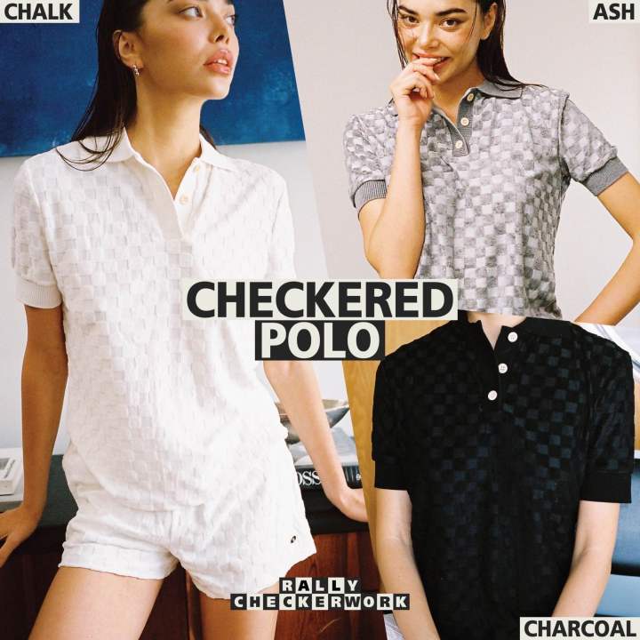 Rally Checkered Polo - เสื้อโปโลลายตาราง (มีให้เลือก 3 สี) | Lazada.co.th
