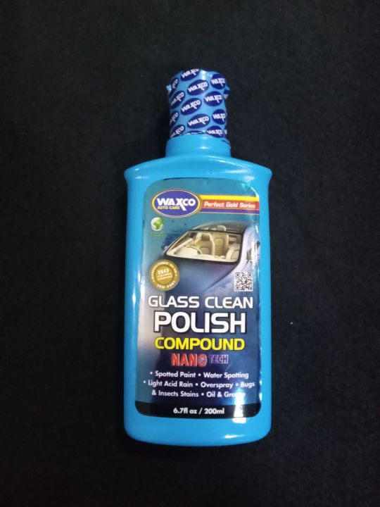 Waxco Glass Clean Polish Compound Nano Tech Deep Cleans Glass 200ml ...