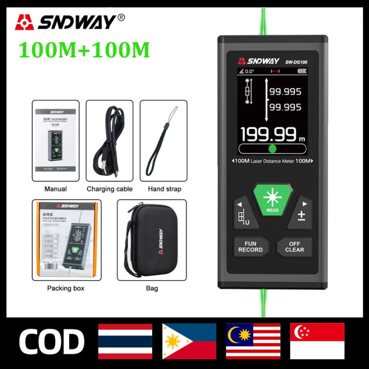 SNDWAY Bilateral Laser Rangefinder 120M 200M Digital Rechargeable ...