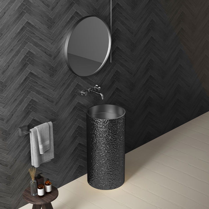 Water Ripple Stainless Steel Pedestal Basin Bar Art Creative Column ...