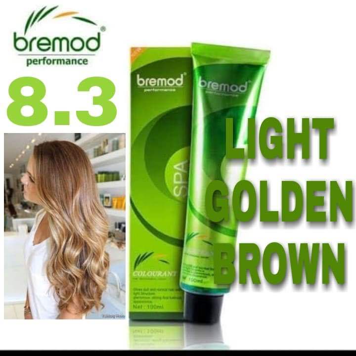 Bremod Hair color 8.3 Light Golden brown hair Dye | Lazada