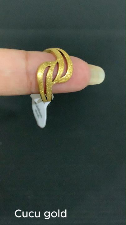 Cincin Daun C Titanium 4 Baris Silver Gold Wanita Anti Karat Anti ...