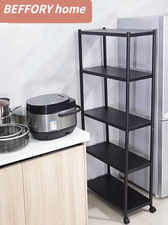 Movable Steel Storage Rack Shelf Waterproof Kitchen Organizer with ...