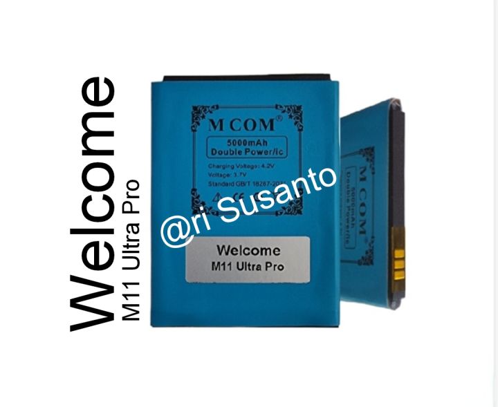Baterai MCOM for Welcome M11 Ultra Pro Double Power 5000mAh batere batre batrai battery | Lazada ...