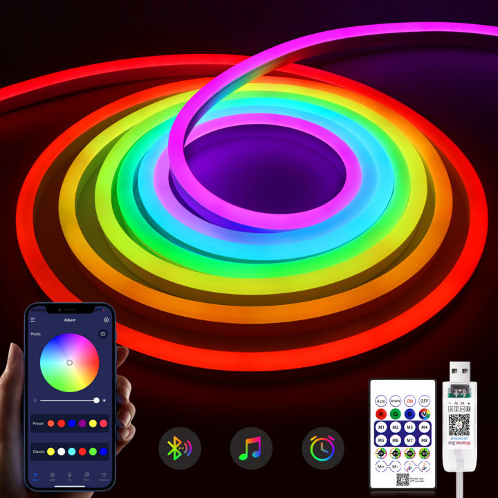 RGBIC Dreamcolor Chasing Neon LED Strip Lights Bluetooth Music Sync ...