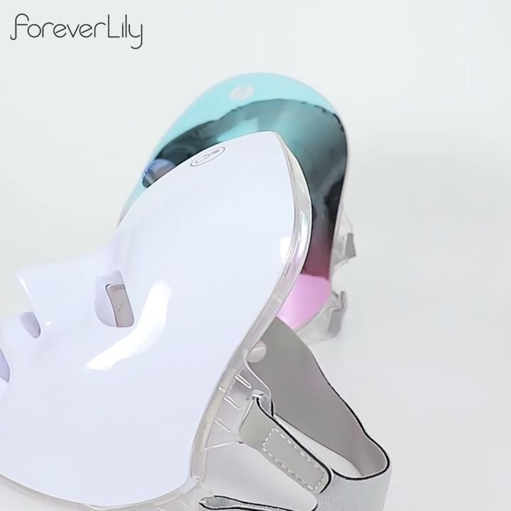 foreverlily หน้ากาก LED ใบหน้า7สี โฟตอน LED บำบัดความงาม หน้ากากฟื้นฟู ...