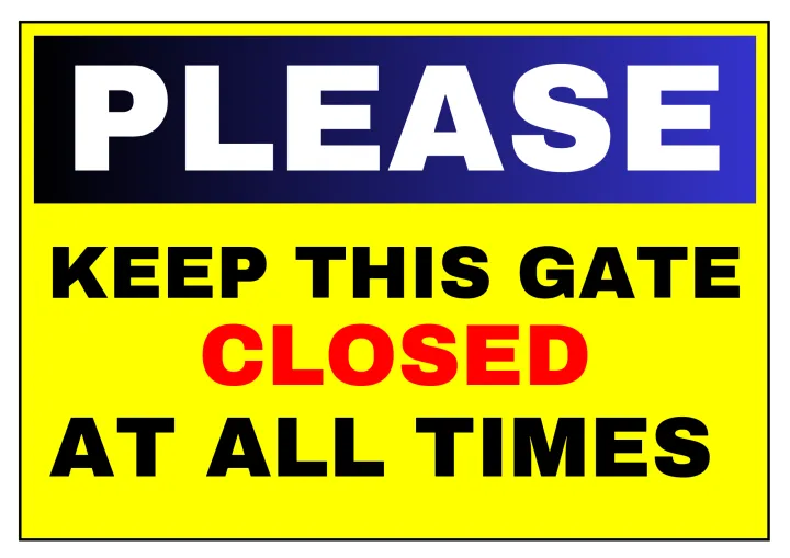 Keep This Gate at All Times Signage A4 Size Laminated | Lazada PH