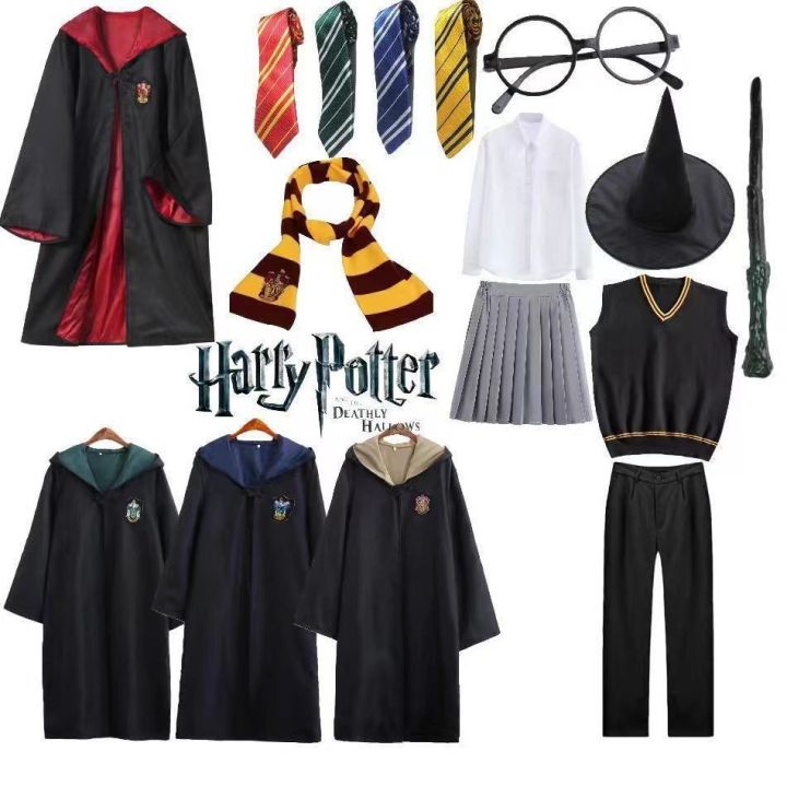 Harry Potter School Robe Magic Movie City Cosplay Costume Long Gown ...