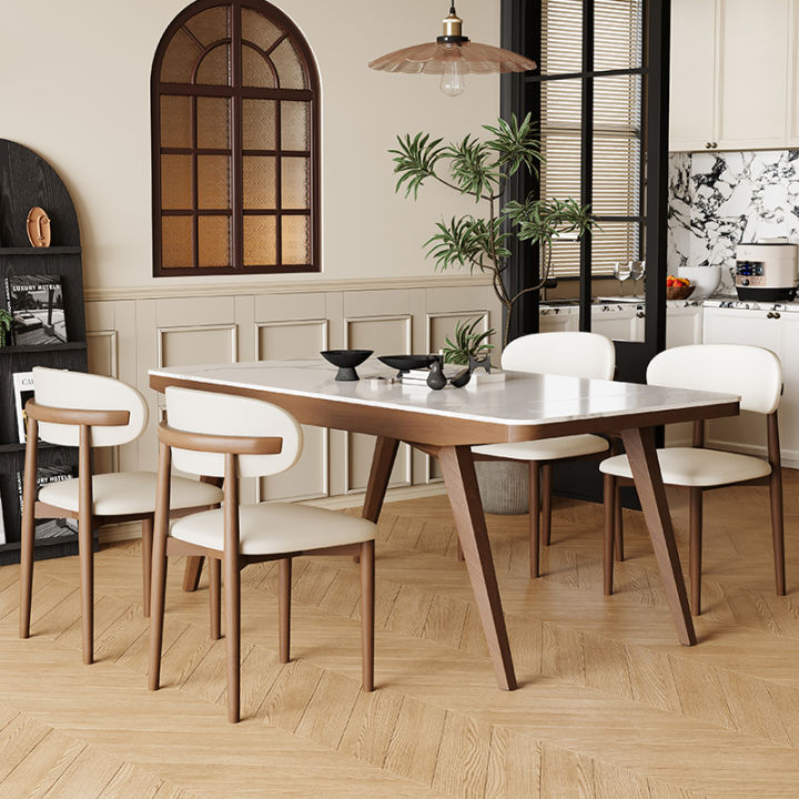 Scandinavian Solid Wood Dining Table For Home Modern Minimalist Bright ...