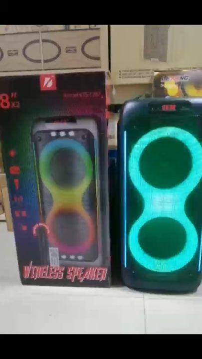 KTS-1782 outdoor portable RGB Flash light dual 8-inch Bluetooth speaker ...