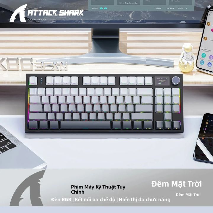 Bàn Phím Cơ Không Dây Attack Shark K86 Với Cấu Trúc Gioăng Núm Kim Loại ...