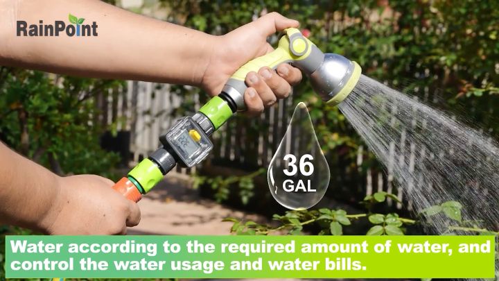 Rainpoint Digital Hose-End Water Flow Meter with LCD Display - Accurate ...