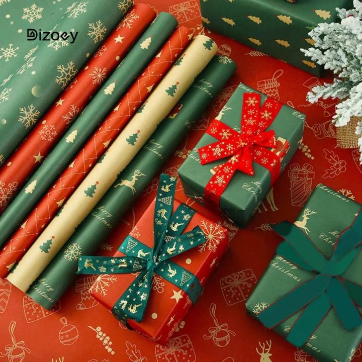 [Dizoey]Christmas Gift Wrapping Paper Snow Cathaya Xmas Elements Gift ...