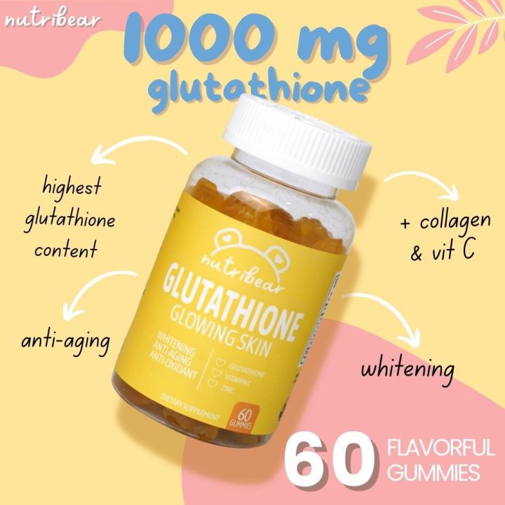 NutriBear Glutathione Gummies with Collagen Vit C for Skin Whitening ...