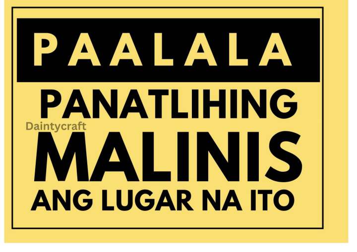 PANATILIHING MALINIS ANG LUGAR NA ITO SIGNAGE a4 Size | Lazada PH