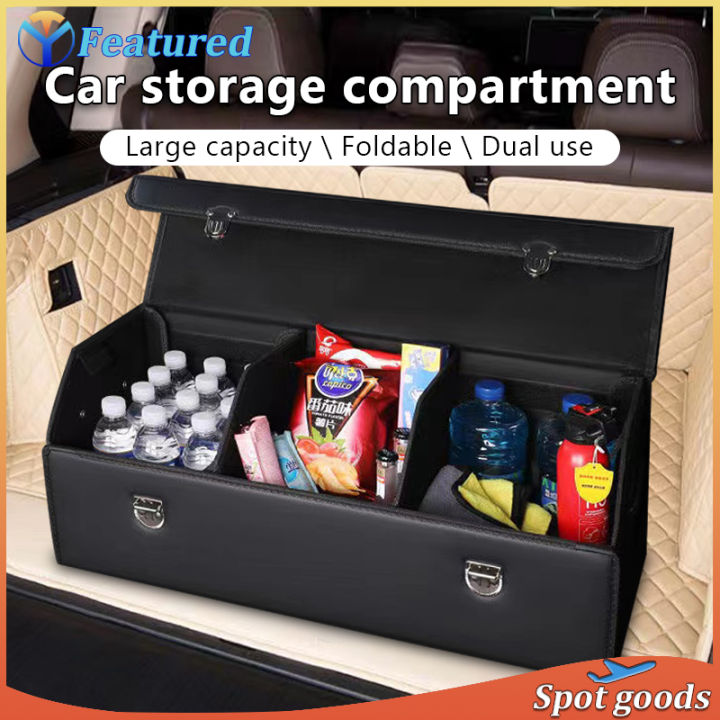 Car Trunk Leather Storage Box Foldable Toy Food Storage Truck Cargo ...