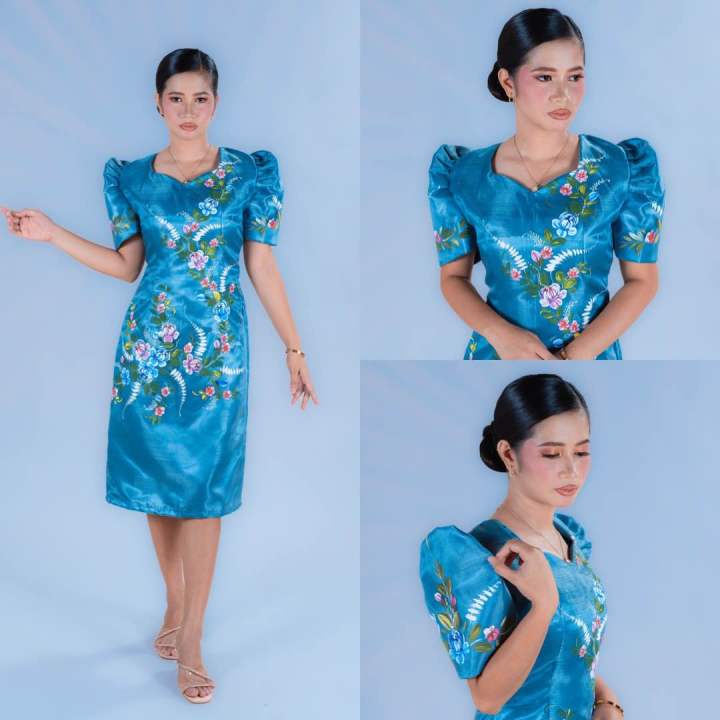 Filipiniana Midi Blue | Lazada PH