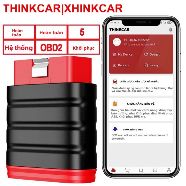 Thinkcar Thinksafe OBD2 Bluetooth Scanner Code Reader Công Cụ Chẩn Đoán ...