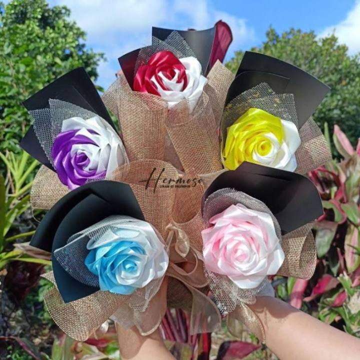 Satin Ribbon Flower Bouquet | Lazada PH