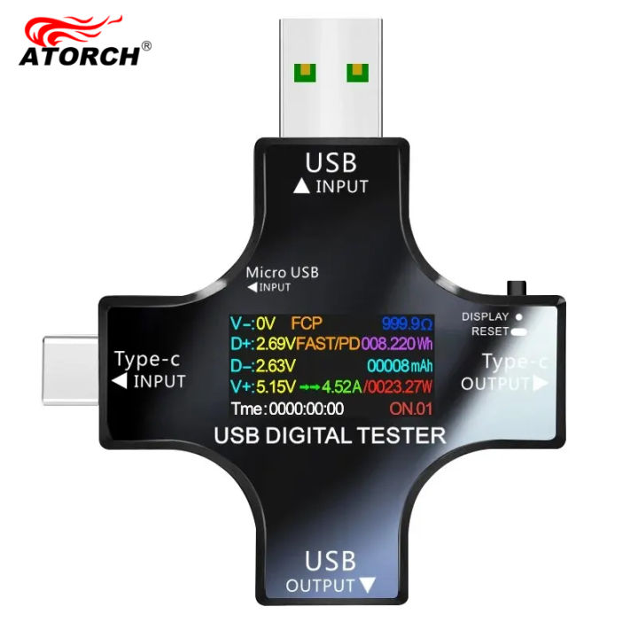 USB Tester DC Type-C PD Digital Voltmeter Amper Voltage Current Monitor ...