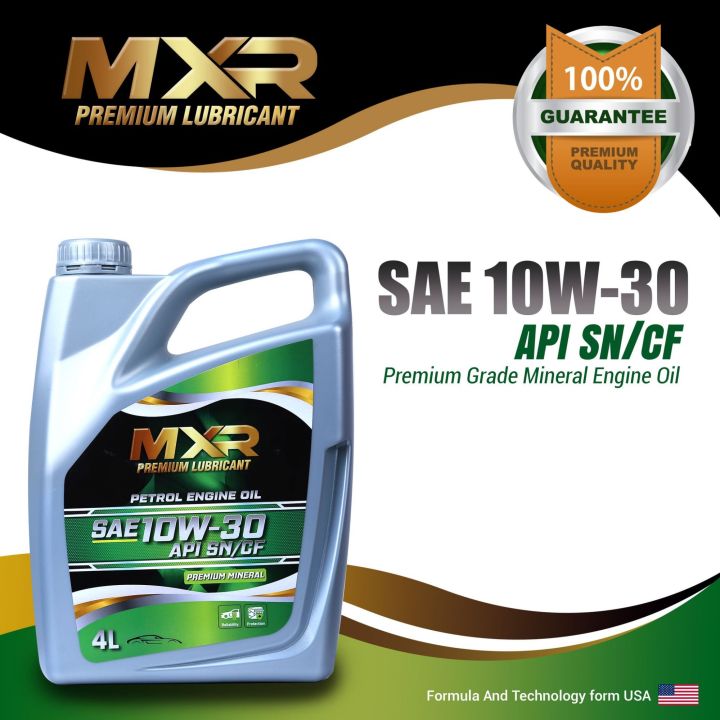 MXR PREMIUM LUBRICANT PETROL ENGINE OIL SAE 10W-30 API SN/CF PREMIUM ...