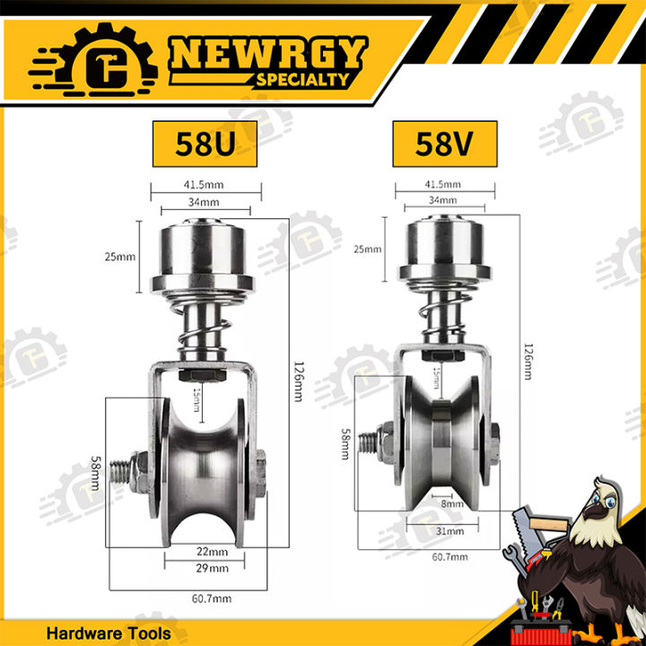 58mm/V/U 304 Stainless Steel Swivel Wheel 360° Rotational Sliding Gate ...