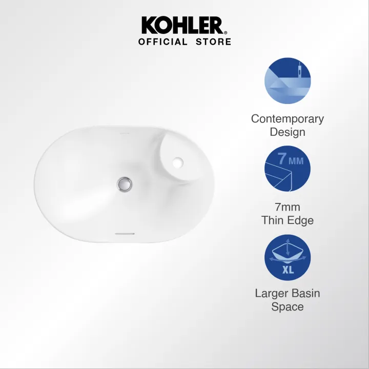 [DBS] [Bulky] KOHLER Chalice Sleek Oval Countertop-Mounted Vessel ...