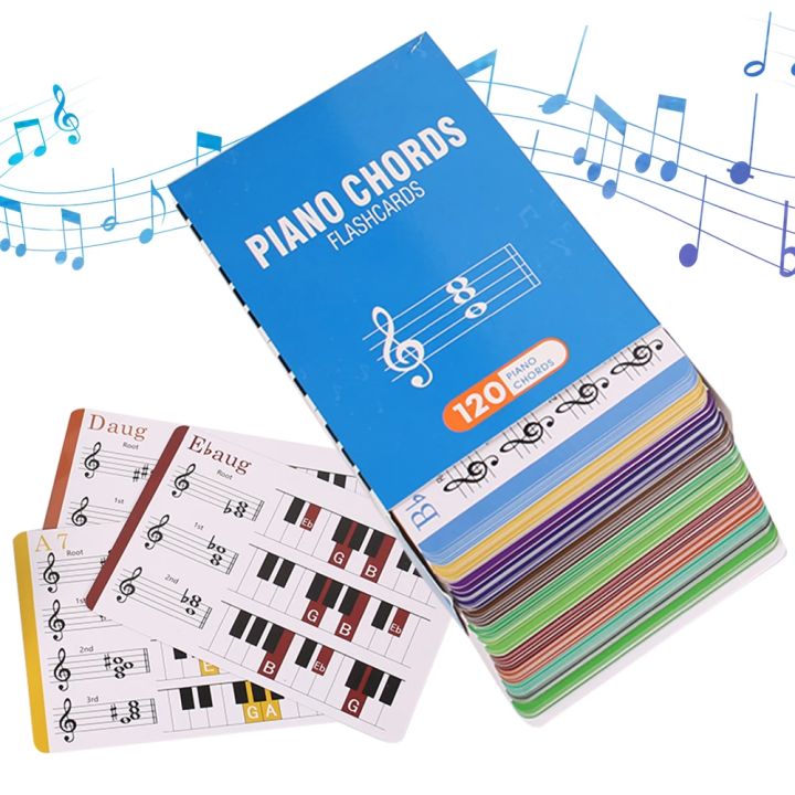 Flash Cards for 120 Chords with Piano Chords Chart Fun Educational ...