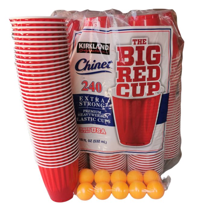 Kirkland The Big Red Cups, Extra Strong, Party Cups, 532ml Beer Pong ...