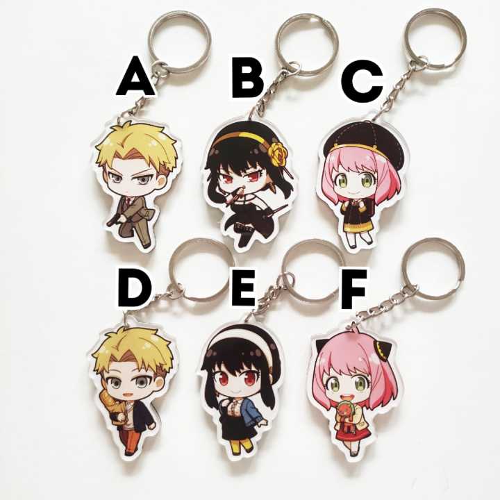Keychain Anime Spy x Family 3 Loid Yor Anya Forger Gantungan Kunci ...