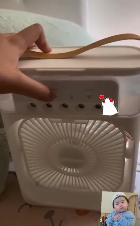 Yadu 3 in 1 พัดลม 🔥 USB fan มินิพัดลมแบบพกพาความชื้น เครื่องฟอกอากาศสเปรย์คูลเลอร์ที่มี ไฟ LED 7 ...