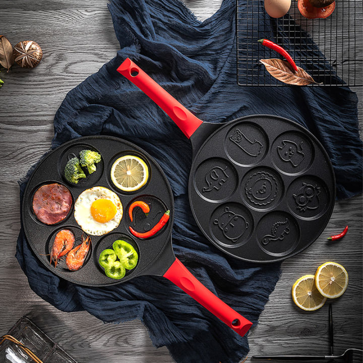 S&S Pancake Pan HamBuger Pan 7 Holes Frying Pan Portable Pancakes Pan ...