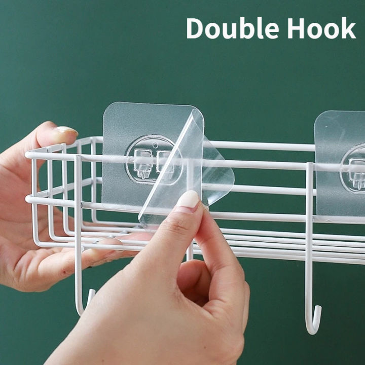 【Free Shipping】5Pcs Self Adhesive Non-marking Sticky Wall Double Hook ...