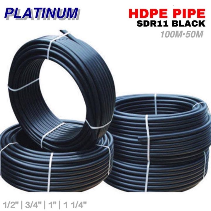 100 Mtrs | SDR-11 HDPE Black Pipe Waterline & Farm Garden Irrigation Hose | Sold Per Roll ...