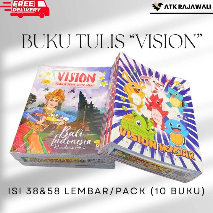 Buku Tulis Vision 58 Lembar & 38 Lembar / 10 Buku (Pack) | Lazada Indonesia