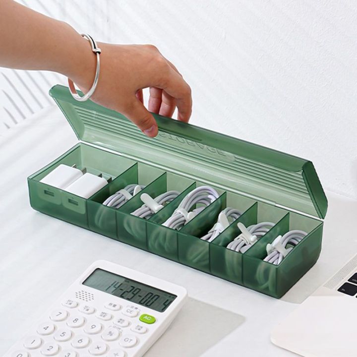 Data cable storage organizer box Transparent Plastic Data Line Storage ...
