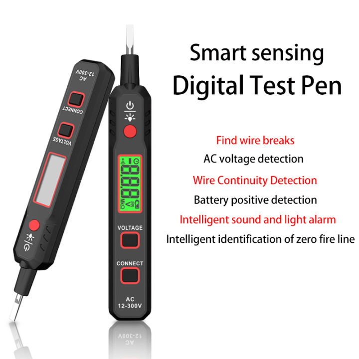 HT89 New Smart Voltage Tester Pen AC 12-300V LCD Display Mini Voltmeter ...