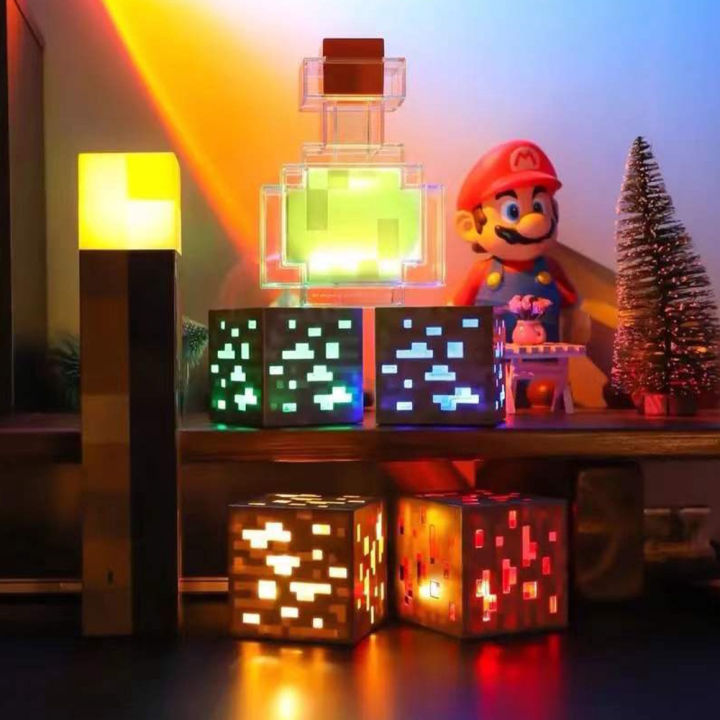 Rebrol [stok sedia] Minecraft obor lampu warna menukar botol Potion LED ...