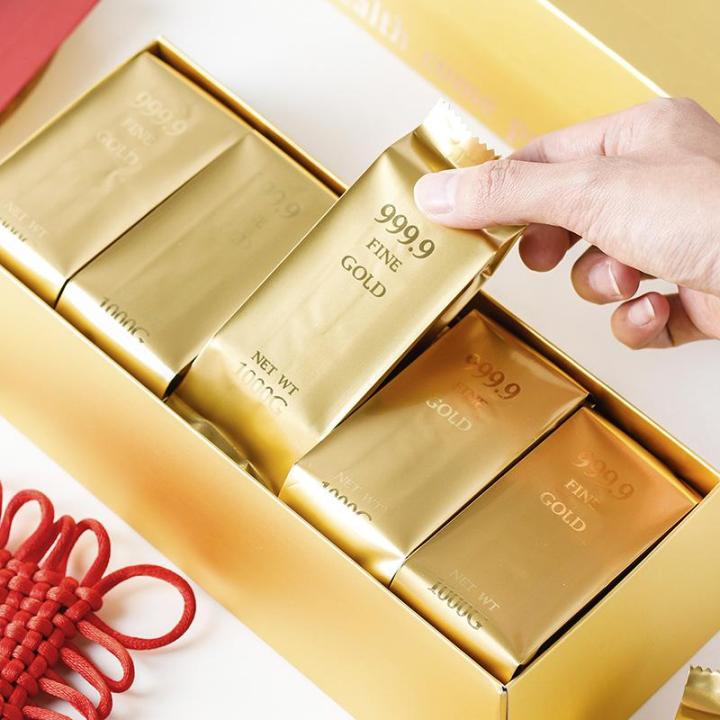 Thickened New Year Gold Brick Gold Bar Cake Packaging Bag Constant ...