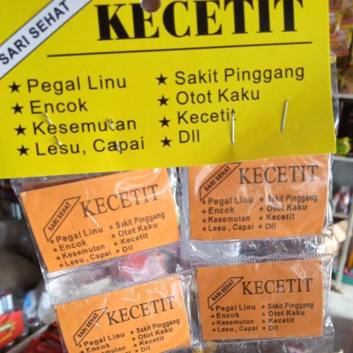 PIL KECETIT cocok untuk pegel linu dan sakit gigi, 1 hanger 20 saset ...