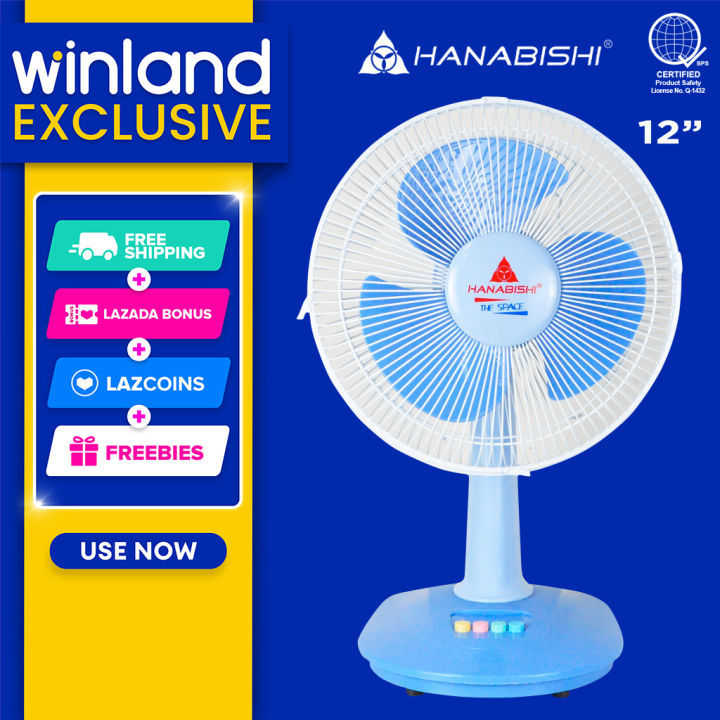 Hanabishi by Winland 12inches 3 Blades Desk Fan | Electric Fan 40watts ...
