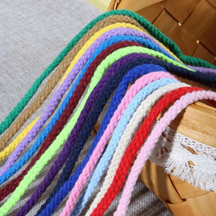 Colorful Cotton Rope 5mm Thick Handmade Weaving Eight Strand Binding ...