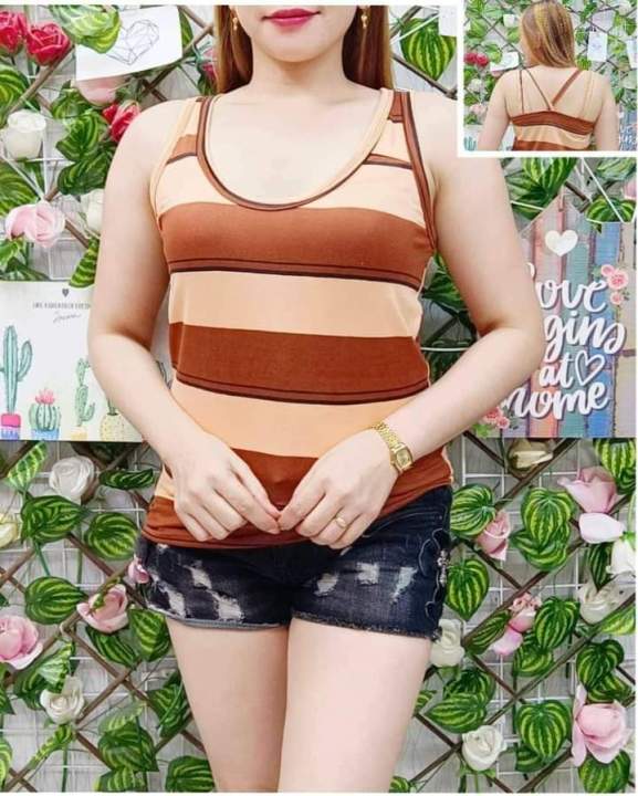 Racer Back Stripe Sando For Her Can fit up to XL | Lazada PH